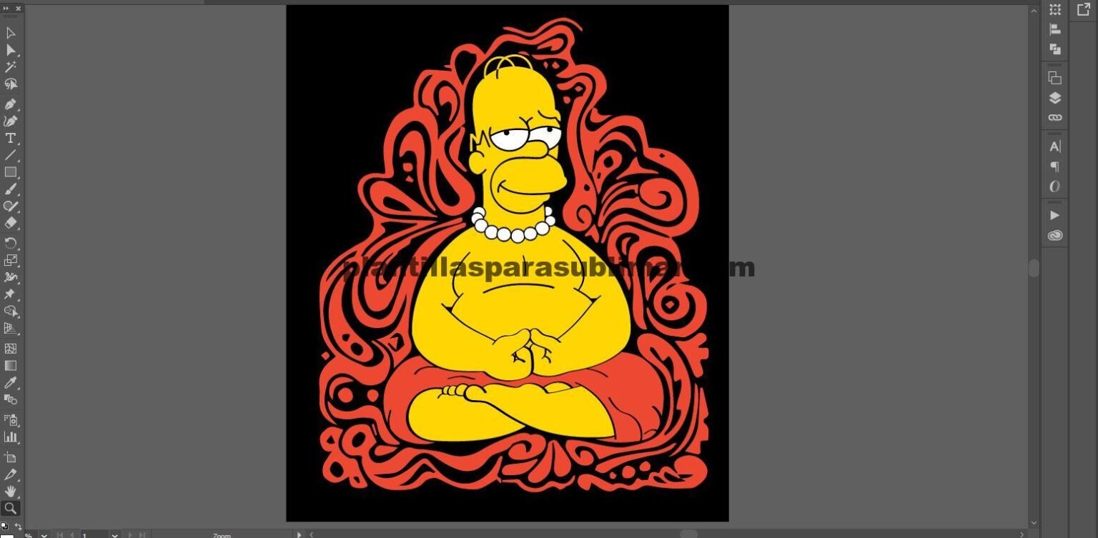 Homero Simpson Buda- Vector – Plantillas para sublimar