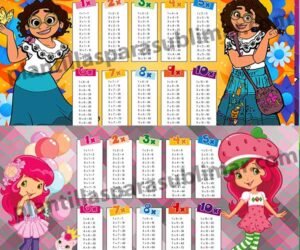Plantillas-Caricaturas-Tablas-de-multiplicar – Plantillas para sublimar