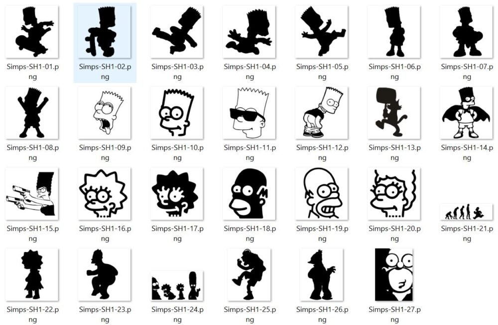 Los simpson Siluetas Vector SVG PNG – Plantillas para sublimar