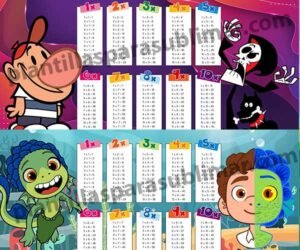Plantillas-Caricaturas-Tablas-de-multiplicar – Plantillas para sublimar