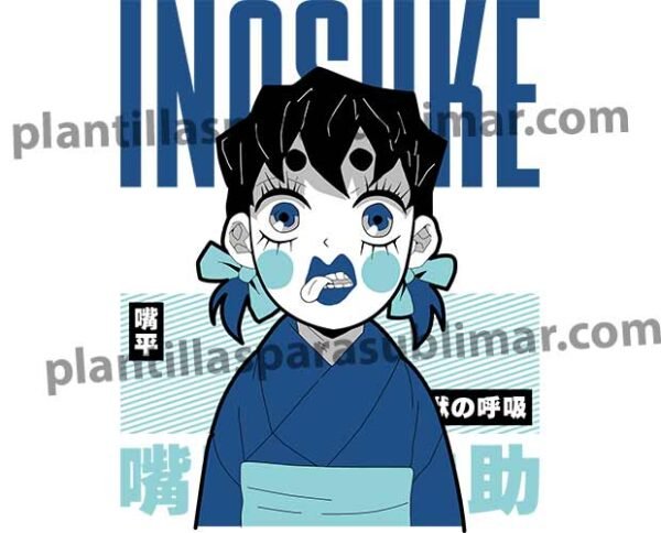Inosuke-Geisha-Demon Slayer-Vector – Plantillas para sublimar