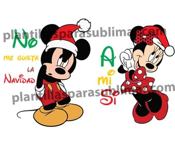 Mickey-Minnie-No-me-gusta-la-navidad-Vector – Plantillas para sublimar