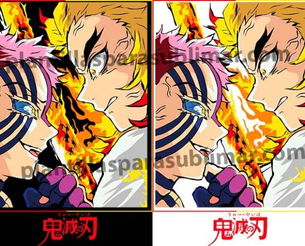 akaza-vs-kyojuro-Vector-Anime-PNG – Plantillas para sublimar
