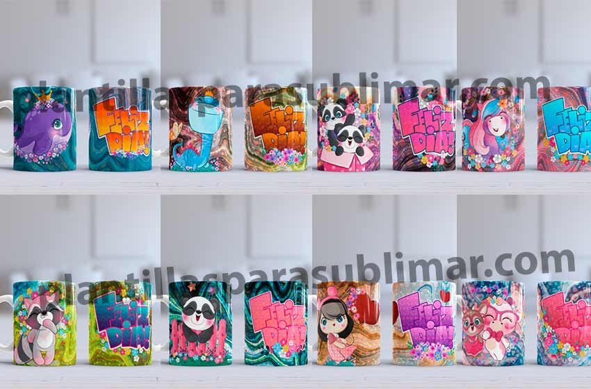 Feliz-Dia-Kit-de-Plantillas-Sublimar-Tazas – Plantillas para sublimar