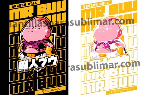 Gratis-Vector-majin-boo-Dragon-BAll – Plantillas para sublimar