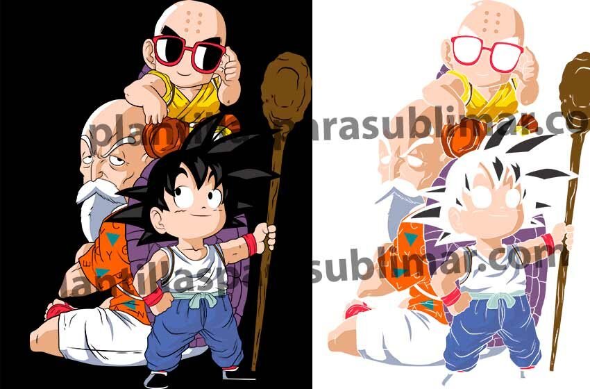 Goku-Krilin-Niños-Vector-Roshi – Plantillas para sublimar