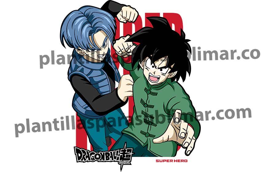 Trunks Goten Superheroe Vector Plantillas Para Sublimar
