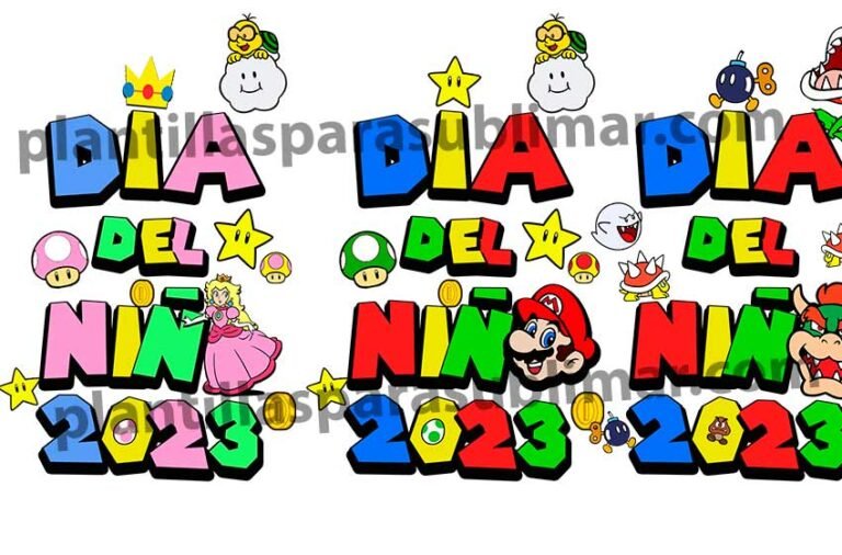 Dia-del-niño-mario-peach-bowser-Plantilla-PNG – Plantillas para sublimar
