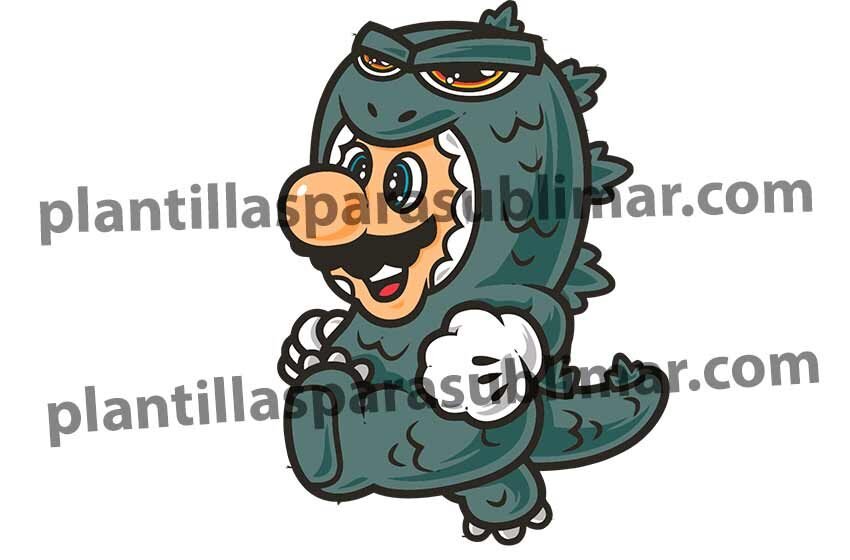 Mario-Godzilla-Vector-PNG – Plantillas para sublimar