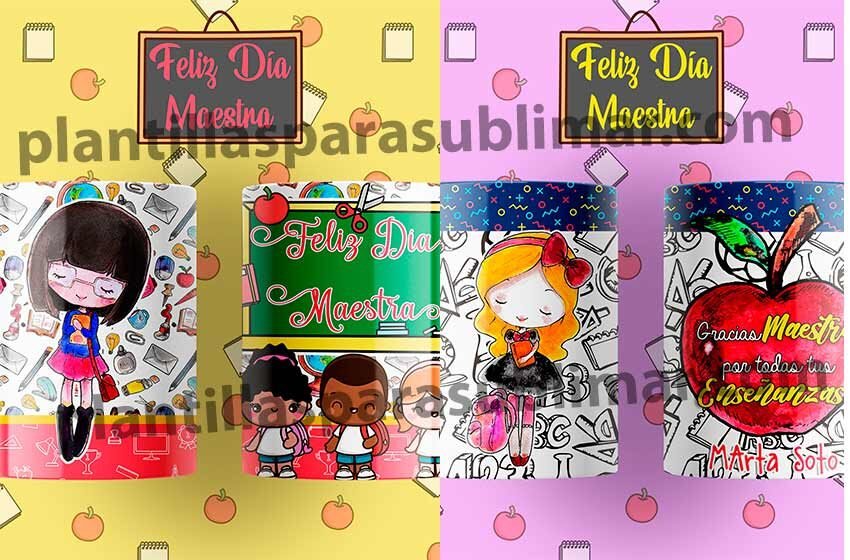 Plantillas-dia-de-la-maestra-Foto-Taza – Plantillas para sublimar