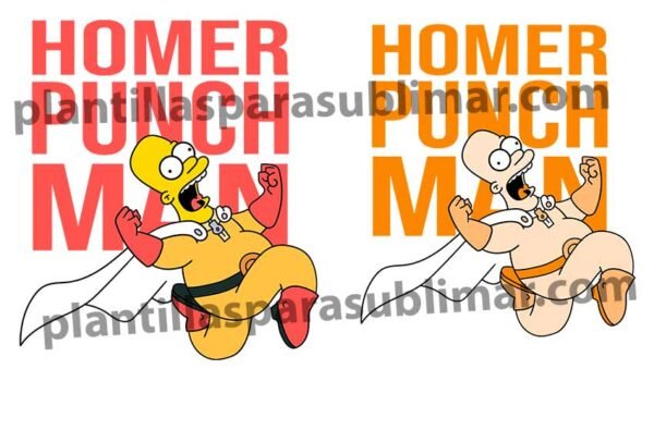 Homer-Punch-Man-Vector-pNG – Plantillas para sublimar