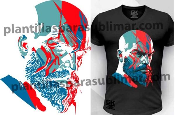 Kratos-god-of-war-fondo-negro-Vector-png – Plantillas para sublimar