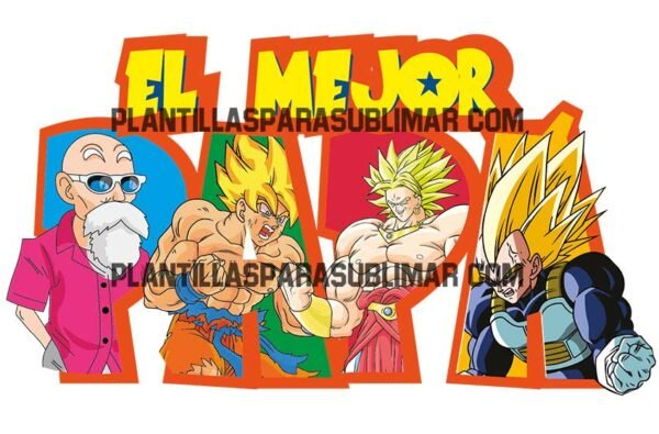 El-mejor-papa-Dragon-Ball-Plantilla – Plantillas para sublimar
