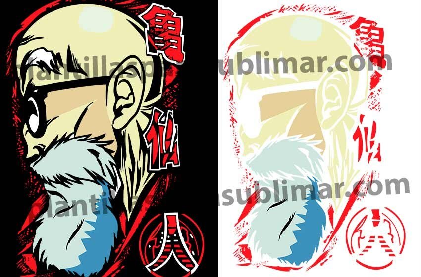 Roshi-Vector-DTF-Corte-Fondo-negro – Plantillas para sublimar