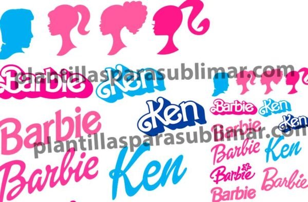 Barbie-Ken-Logos-Vector-PNG – Plantillas para sublimar
