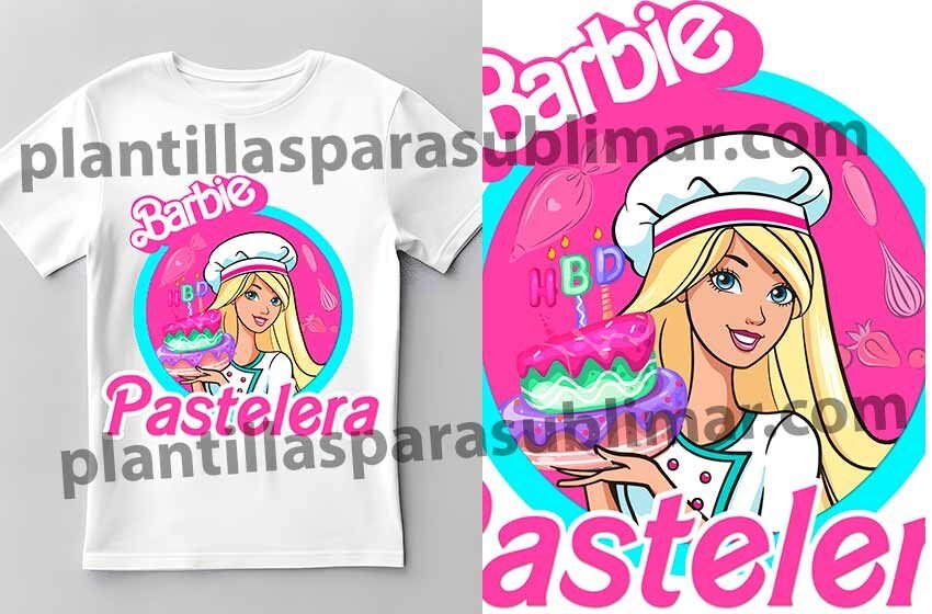 Barbie-PASTELERA-profesiones-Vector – Plantillas para sublimar