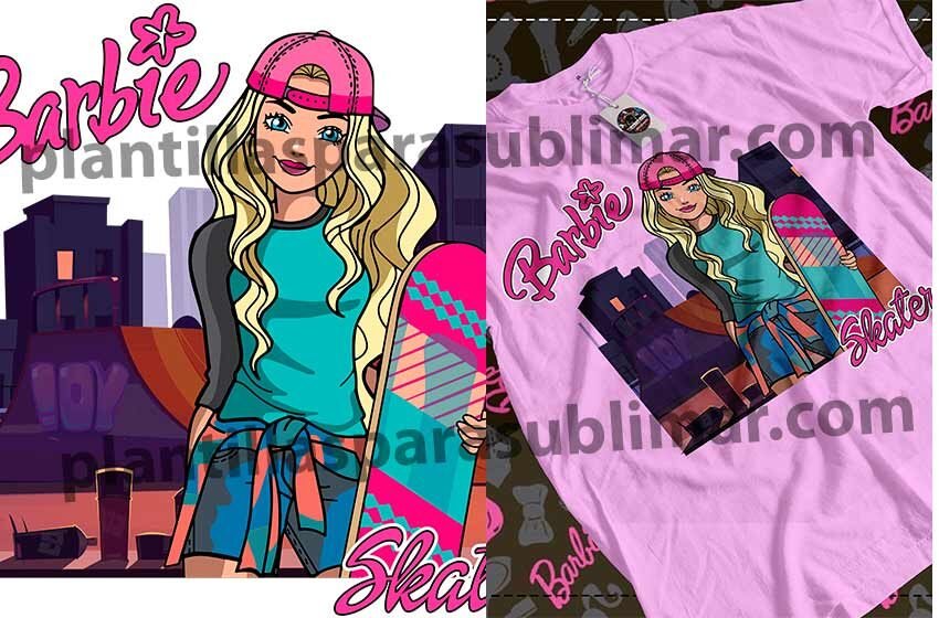Barbie-Skater-Plantilla-Vector – Plantillas para sublimar