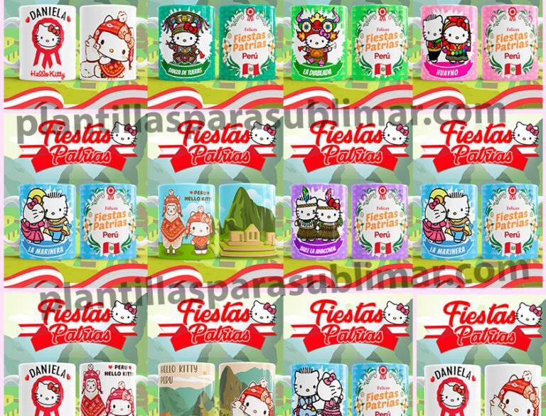Fiestas-patrias-peru-Hello-Kitty-Plantillas – Plantillas para sublimar