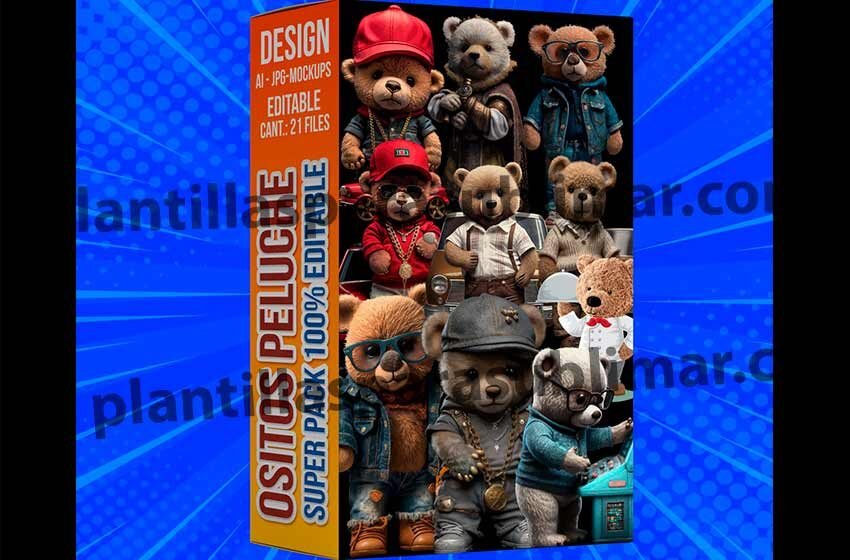 Vectores-Osos-de-peluche – Plantillas para sublimar