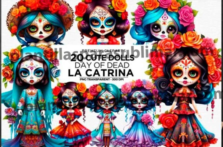 Catrinas-Clipart-PNG-Dia-de-muertos – Plantillas para sublimar