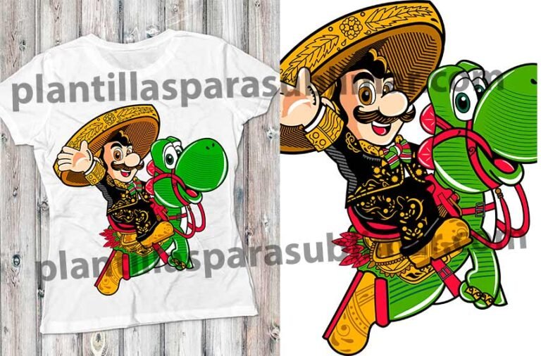 MARIO-YOSHI-Charro-Mexicano-Vector-PNG – Plantillas para sublimar