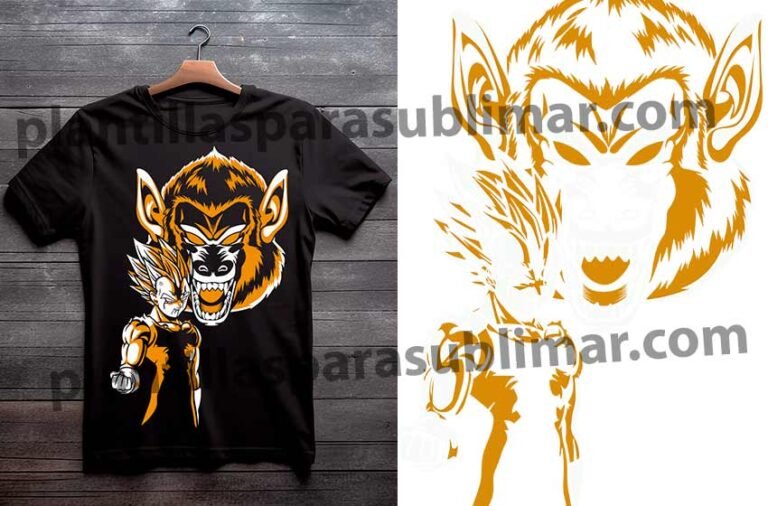 Vegeta-Mono-Vector-Corte-PNG – Plantillas para sublimar