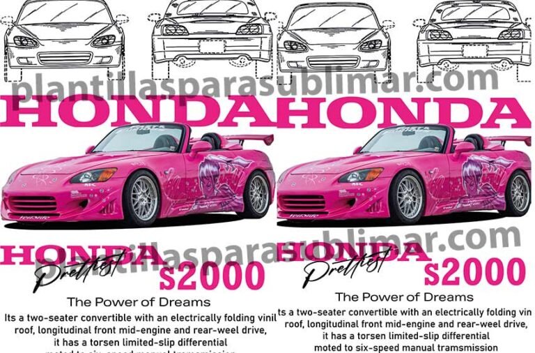 Honda Rosa Rapido y furioso Plantilla – Plantillas para sublimar