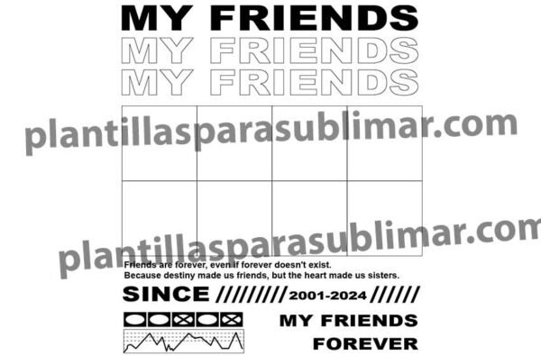Marco Fotos My friends forever Vector PNG – Plantillas para sublimar