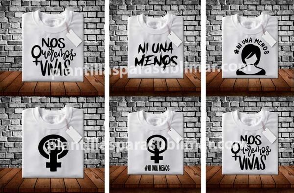 Dia de la mujer Frases Vector playeras – Plantillas para sublimar