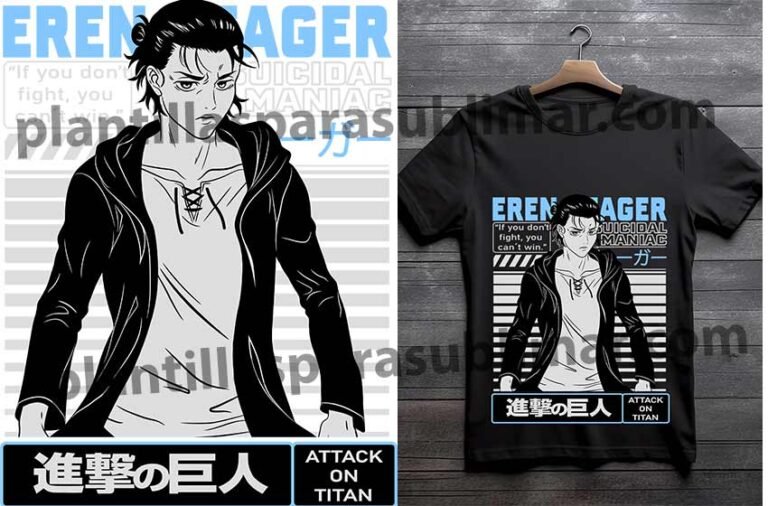 Eren Yeager Vector Attack on titan – Plantillas para sublimar