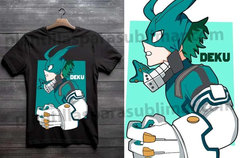 Deku vector anime Corte sublimacion DTF – Plantillas para sublimar