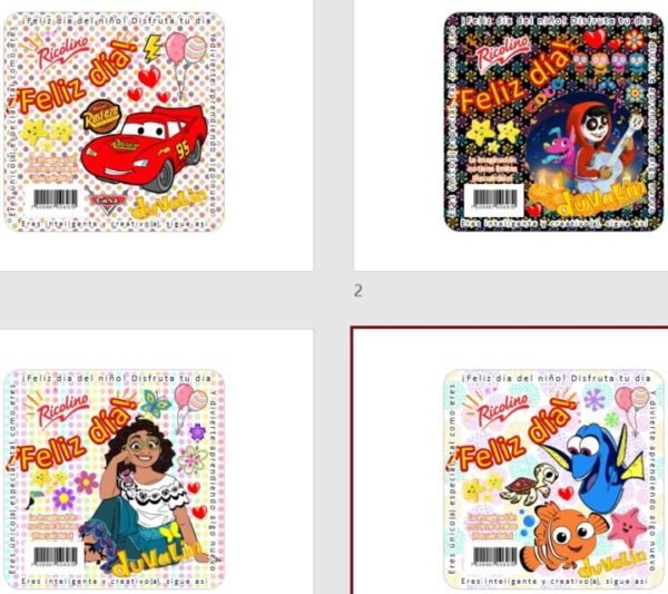 Etiquetas duvalin disney editables – Plantillas para sublimar