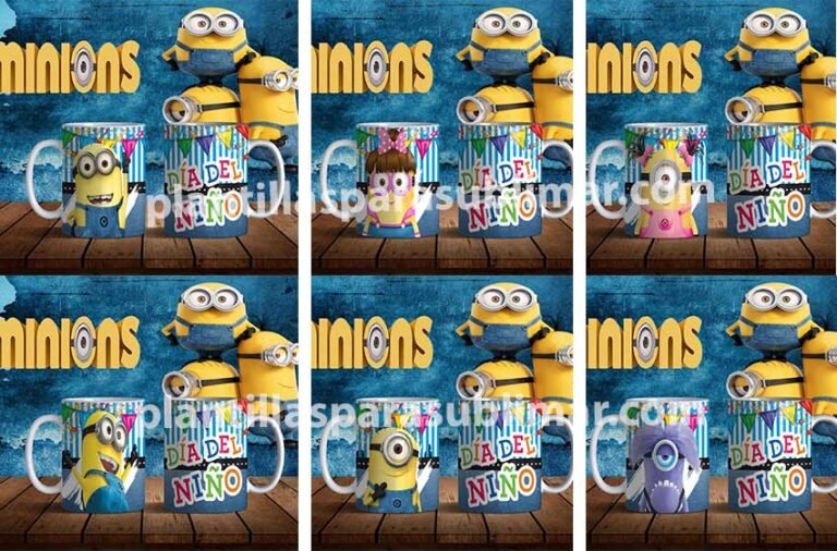 Plantillas minions dia del niño – Plantillas para sublimar