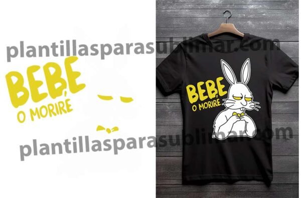 bebe o morire conejo simpson vector – Plantillas para sublimar