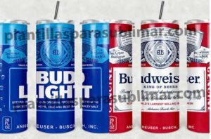 Tumbler cerveza Budweiser Plantilla – Plantillas para sublimar