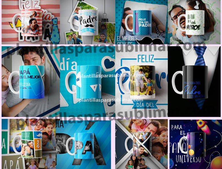 14 Plantillas papa foto colash tazas – Plantillas para sublimar