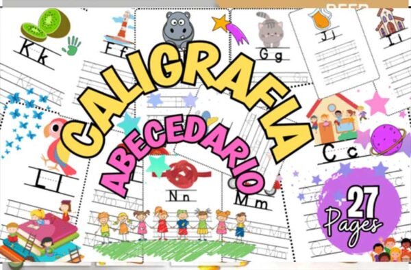 Actividades Niños caligrafia abecedario – Plantillas para sublimar