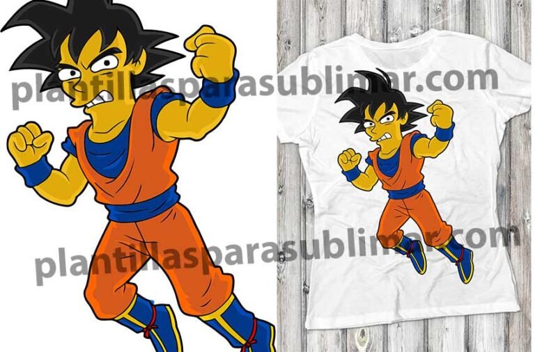 Goku simpson vector png – Plantillas para sublimar