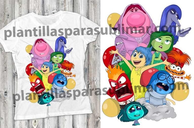 Intensamente personajes Playera plantilla – Plantillas para sublimar