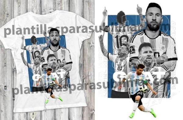 Messi-Argentina-Goat-Plantilla-Playera – Plantillas para sublimar