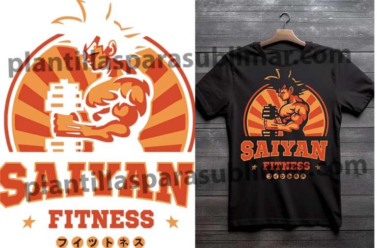 Saiyan-Fitness-Goku-Gym-DTF-Corte – Plantillas para sublimar