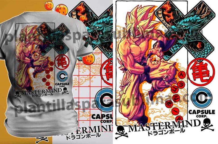 Super saiyan Goku DB Playera – Plantillas para sublimar