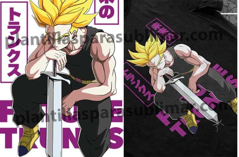 trunks super saiyan Vector PNG – Plantillas para sublimar
