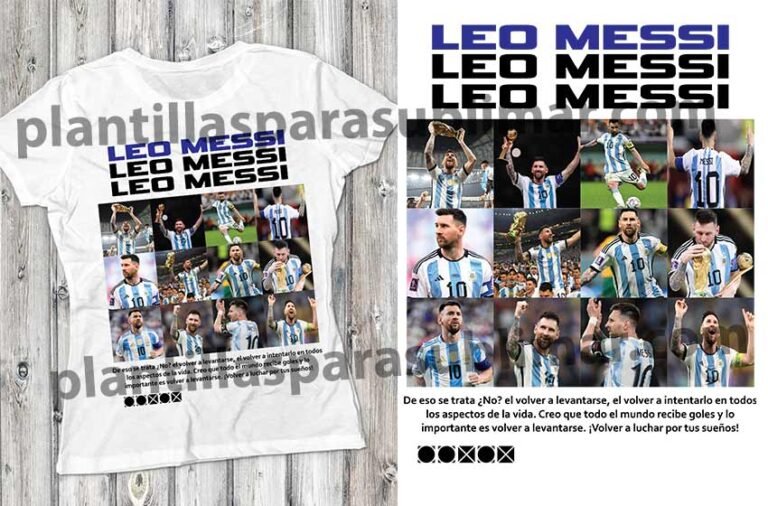 Leo messi Argentina Galeria playera – Plantillas para sublimar