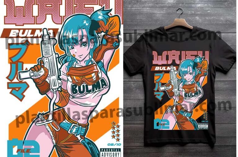 Bulma-Waifu-Vector-png – Plantillas para sublimar