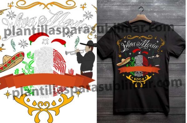 Viva-Mexico-Logo-charo-DTF-vector – Plantillas para sublimar
