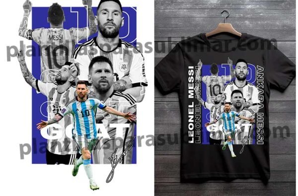 Leonel messi DTF Argentina playera – Plantillas para sublimar