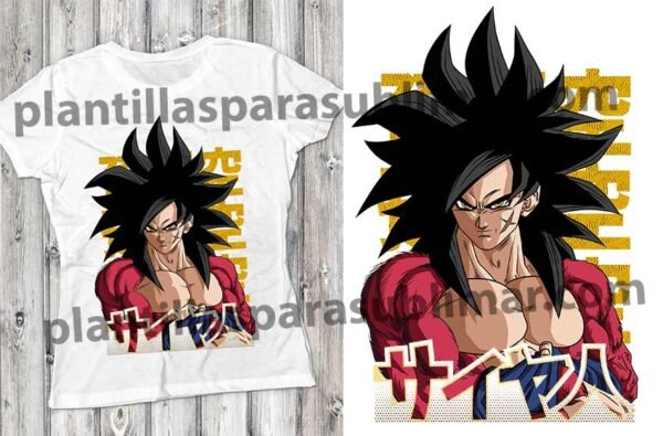 goku super saiyan 4 vector – Plantillas para sublimar
