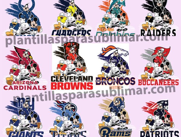 Equipos-NFL-Disney-PNG – Plantillas para sublimar