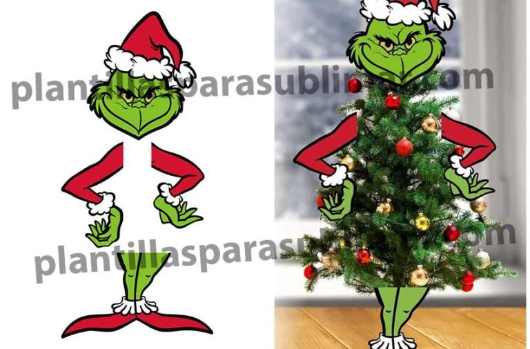 Grinch arbol de navidad vector – Plantillas para sublimar